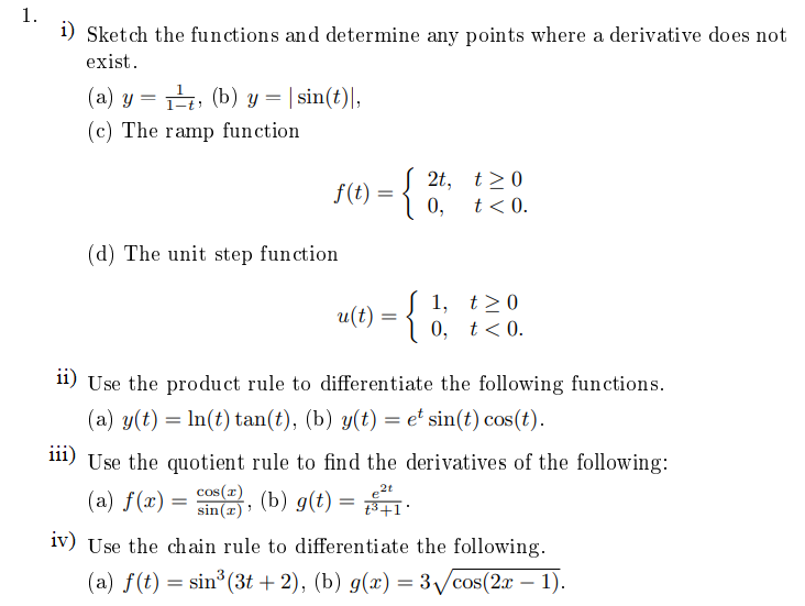 Solved i) Sketch the functions and determine any points | Chegg.com