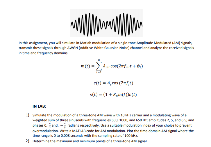 Solved In this assignment, you will simulate in Matlab | Chegg.com