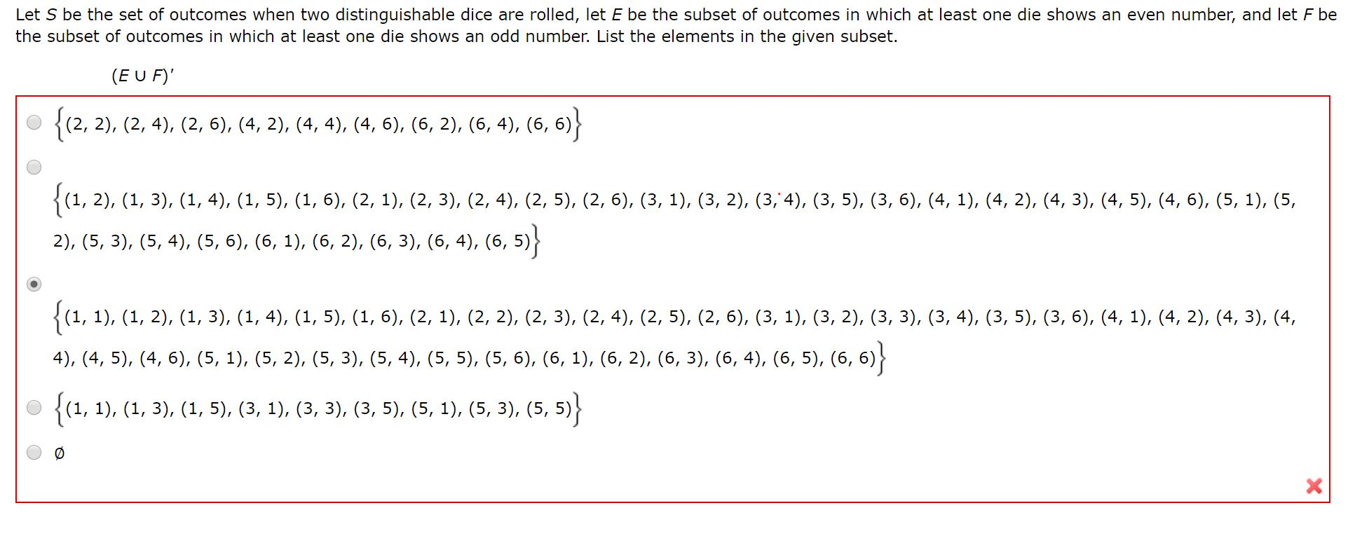 Solved Let S be the set of outcomes when two distinguishable | Chegg.com