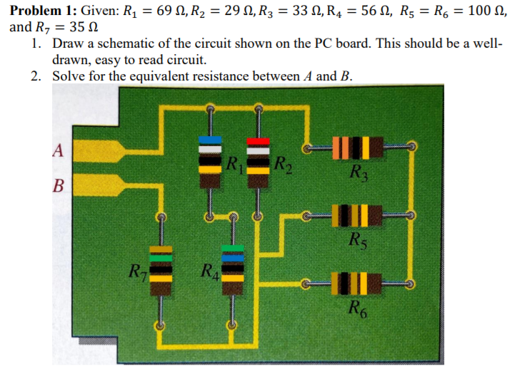 Solved Problem 1: Given: R1 = 69 1, R2 = 29 N, R3 = 33 N, R4 | Chegg.com