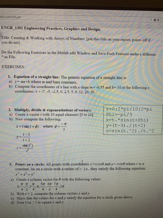 Solved e62/Lab%206.pdf ENGR 1301 Engineering Practices, | Chegg.com
