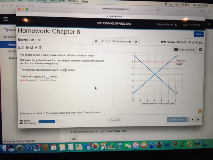 Solved The graph shows a labor market with an effective | Chegg.com