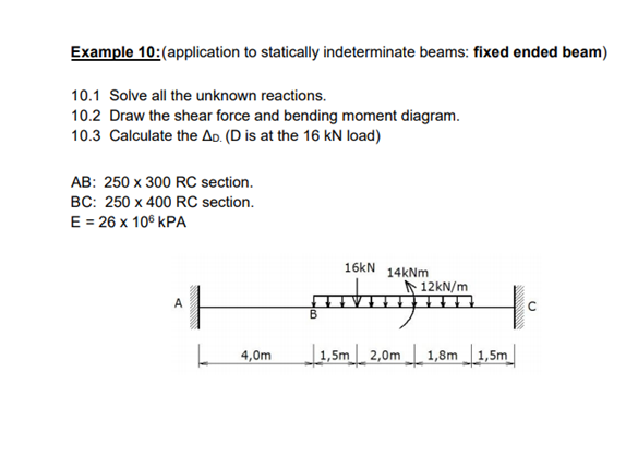 Solved Example 10:(application to statically indeterminate | Chegg.com