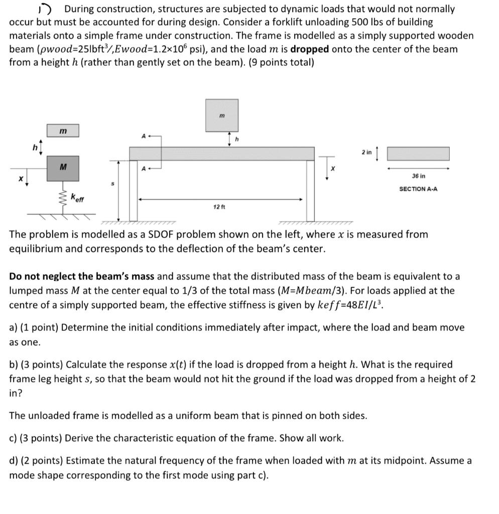 Solved 1) During construction, structures are subjected to | Chegg.com