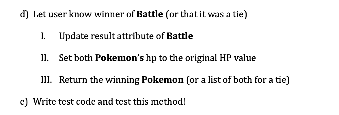 Solved Create start_battle method in battle,py a) Since | Chegg.com