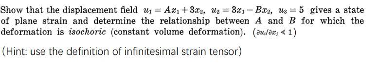 Solved Show that the displacement field | Chegg.com