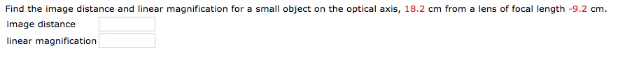 Solved Find the image distance and linear magnification for | Chegg.com