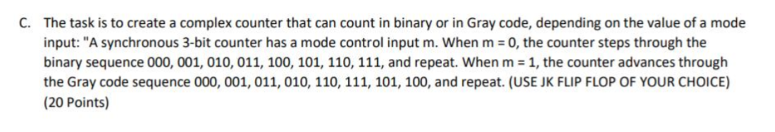 Solved C. The task is to create a complex counter that can | Chegg.com