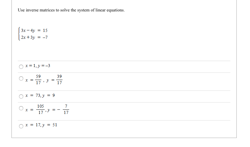 Solved Solve the following system using either Gaussian | Chegg.com