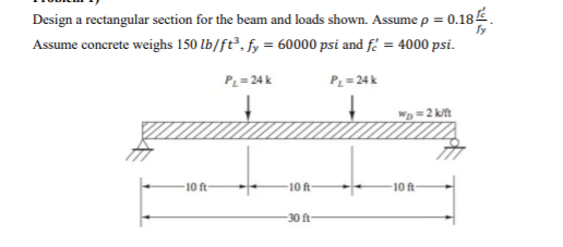 Solved Design a rectangular section for the beam and loads | Chegg.com