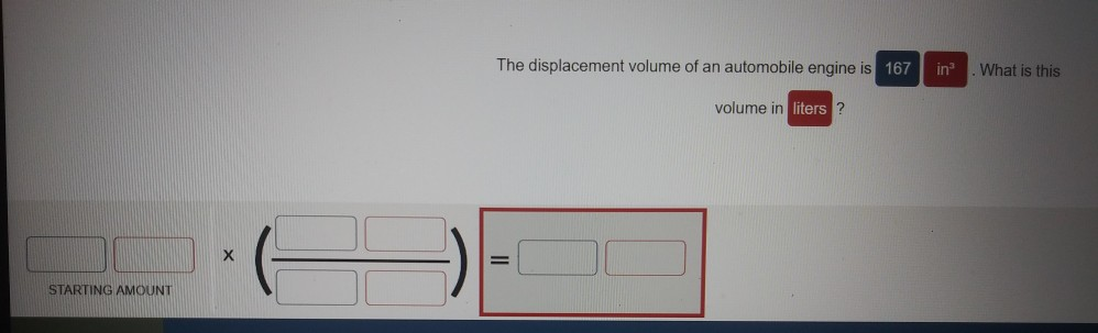 Solved What is this 167 in The displacement volume of an | Chegg.com