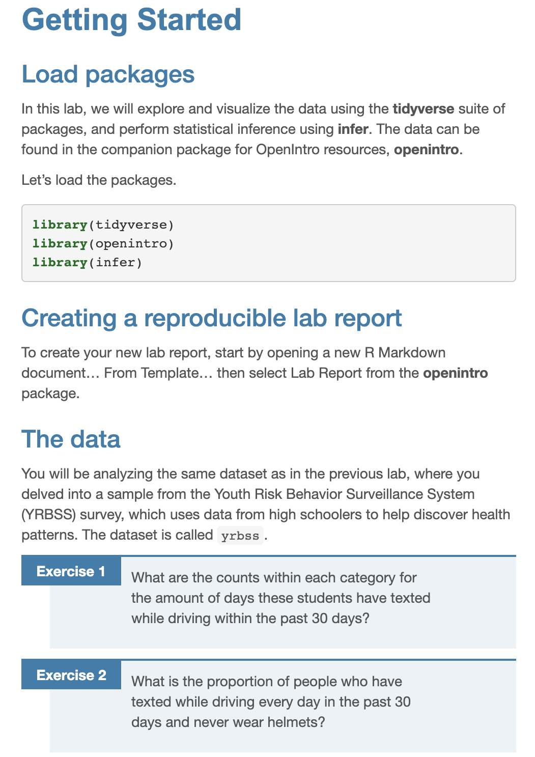 Load packages In this lab, we will explore and | Chegg.com