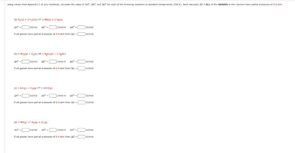 Solved APPENDIX C THERMODYNAMIC QUANTITIES FOR SELECTED | Chegg.com