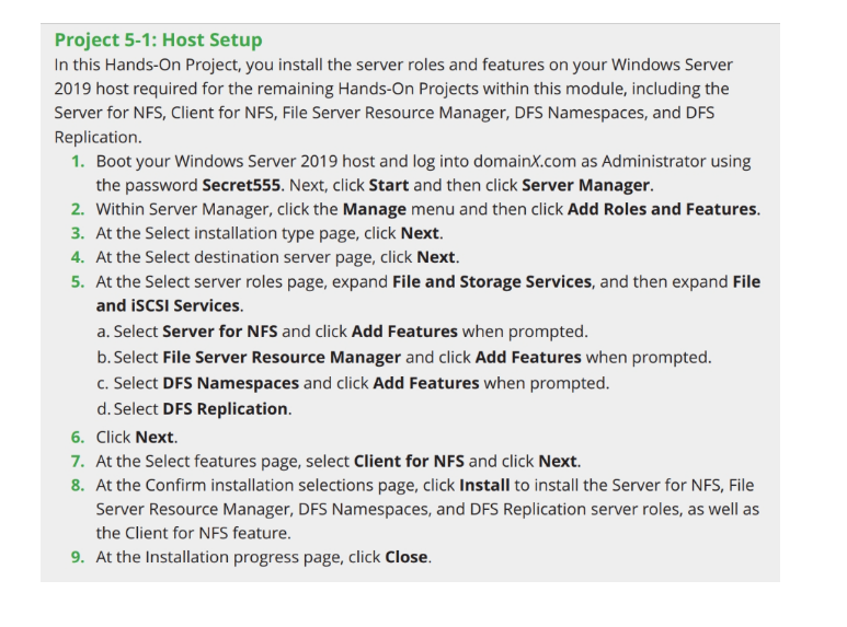 Project 5-1: Host Setup In this Hands-On Project, you | Chegg.com