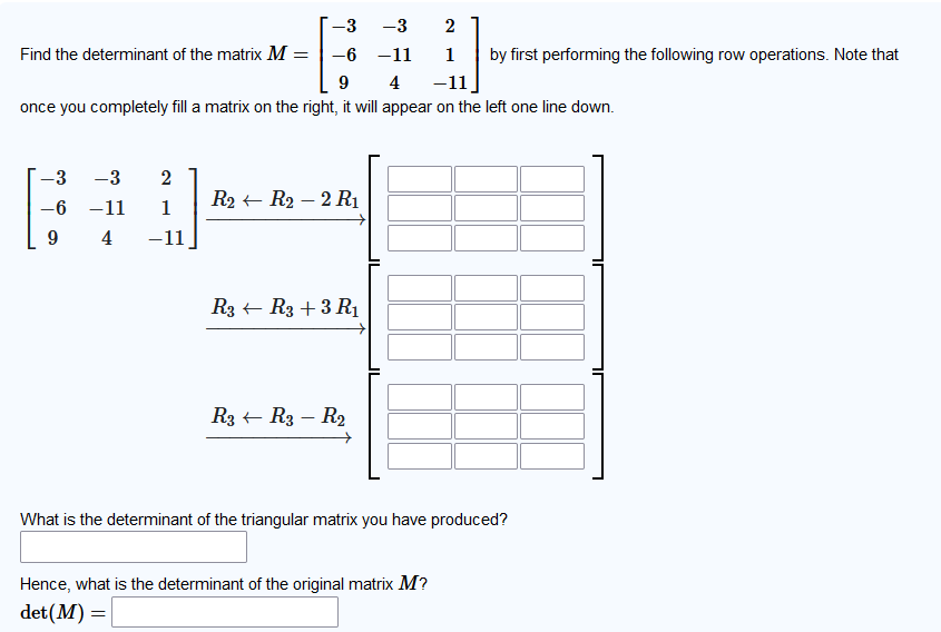 Solved \r\nFind the determinant of the matrix \\( | Chegg.com