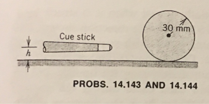 Solved 14.144 The 300 gram billiard ball of 30 mm radius is | Chegg.com