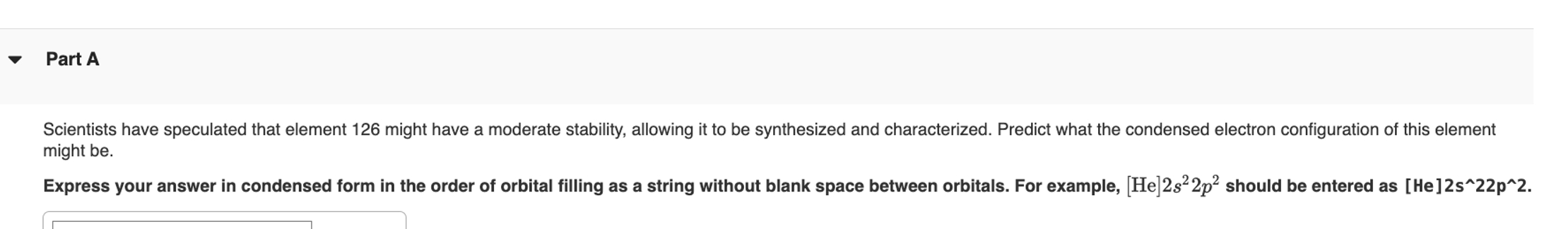 Solved Part AScientists have speculated that element 126 | Chegg.com
