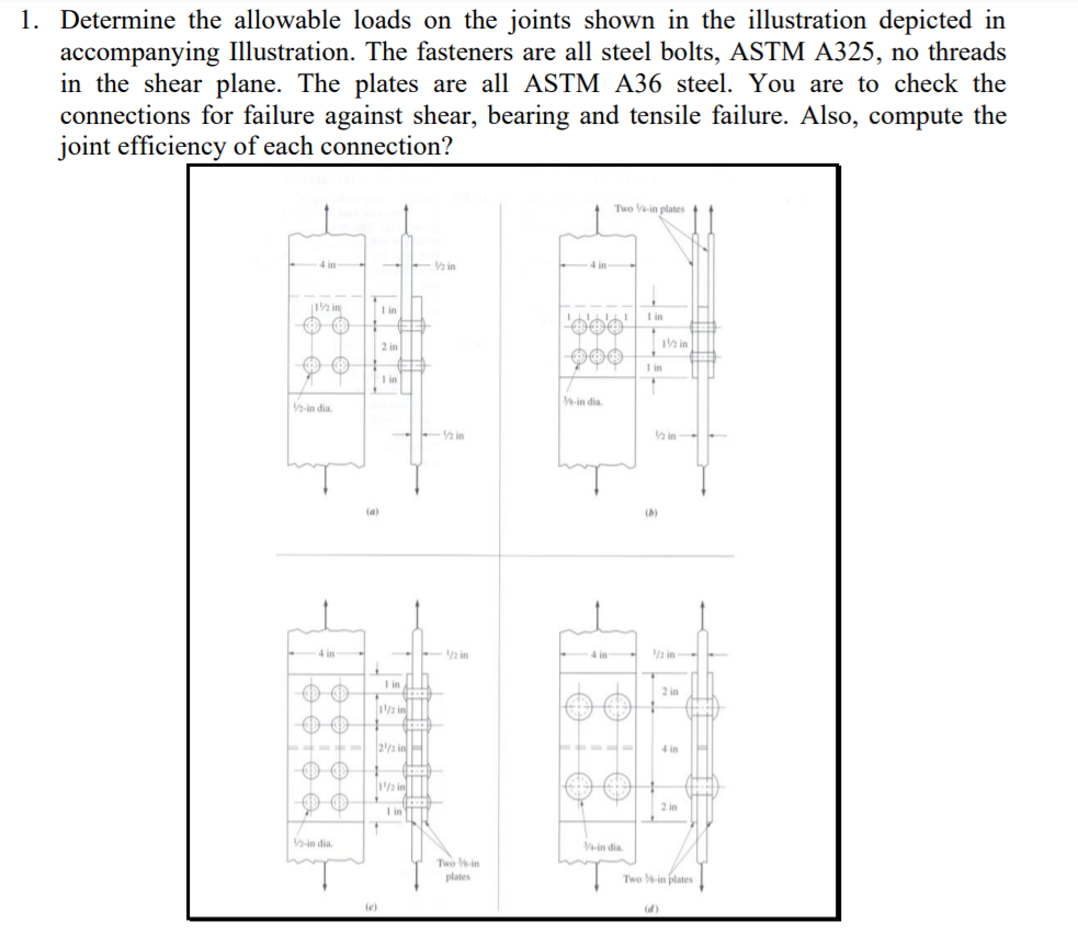 Solved Table 1: Allowable stresses for steel structural | Chegg.com