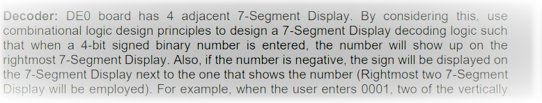 Decoder: DEO board has 4 adjacent 7-Segment Display. | Chegg.com