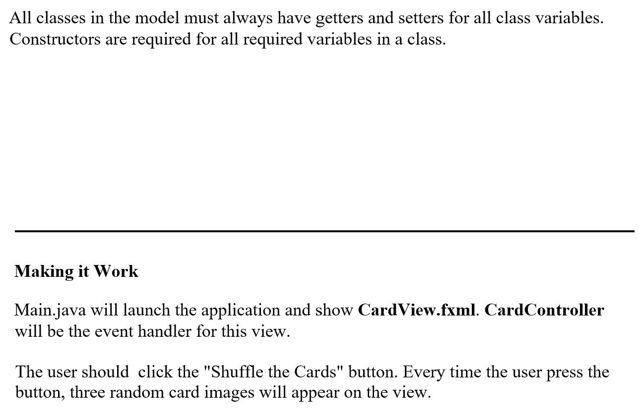Objectives • Javafx Task Create An App For Playing 