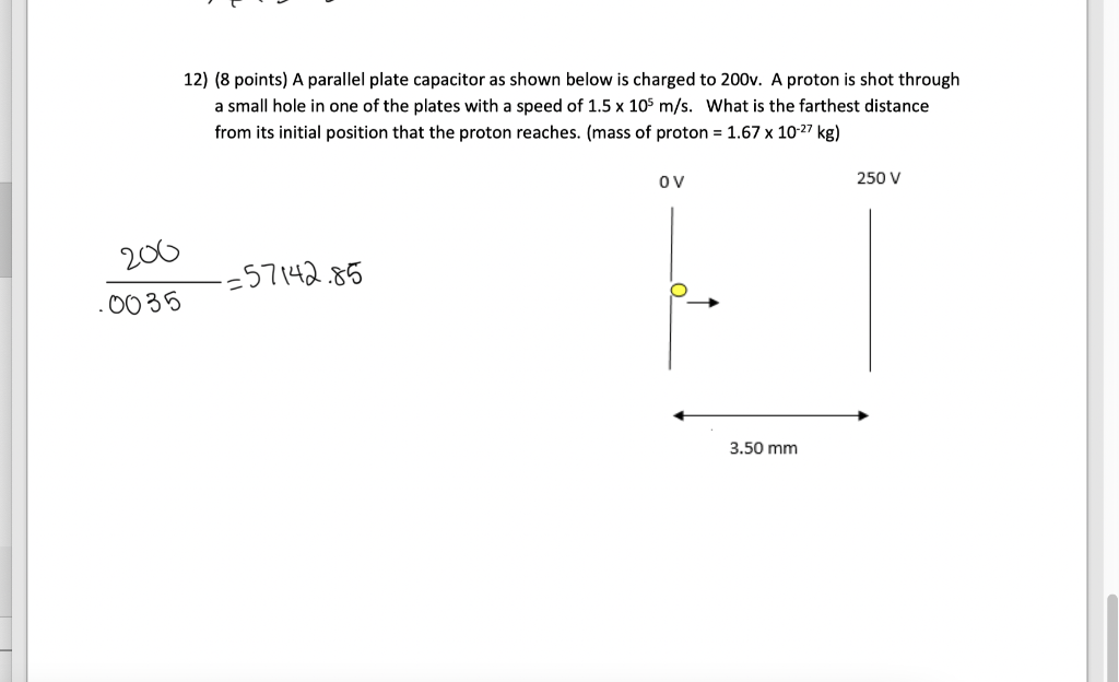 Solved 3) (8 points) A proton with an initial speed of v = | Chegg.com