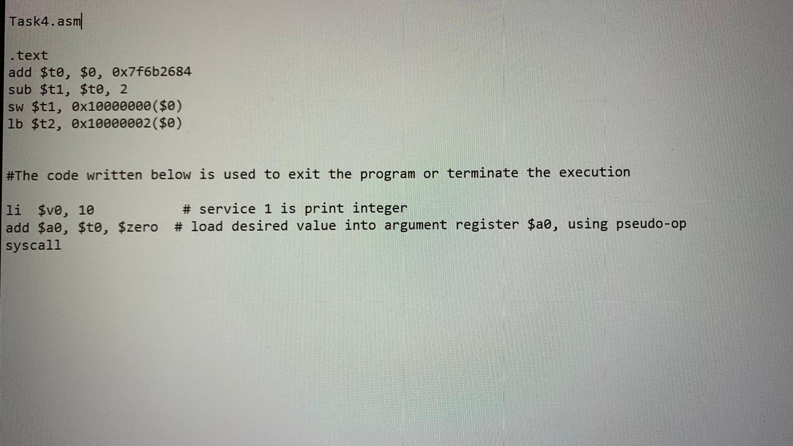 Solved Task3.asm .text add $to, $0, 15 sub $t1, $to, 2 sw | Chegg.com