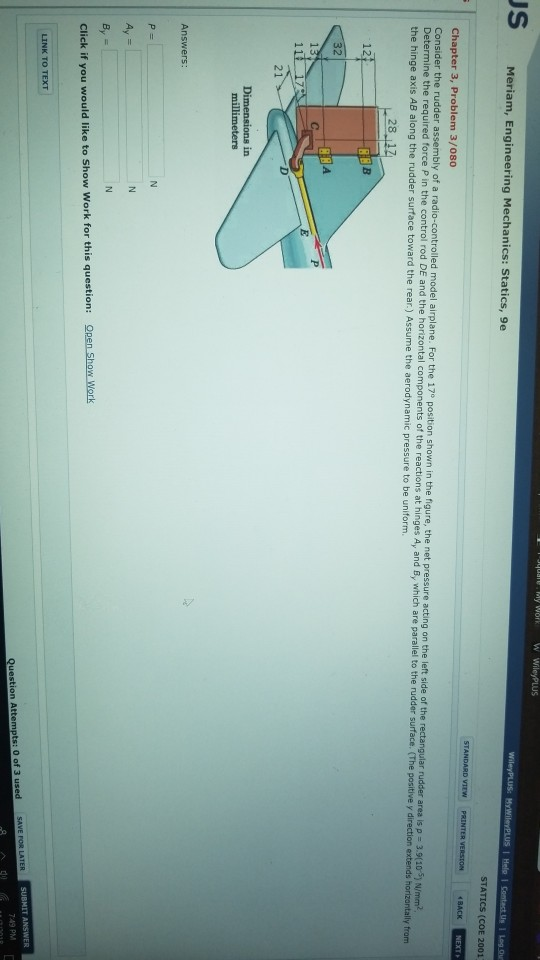 Solved S Meriam, Engineering Mechanics: Statics, 9e STATICS | Chegg.com