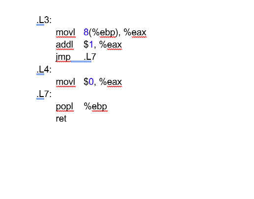 Given The Following Ia32 Asm Codes Write Down The
