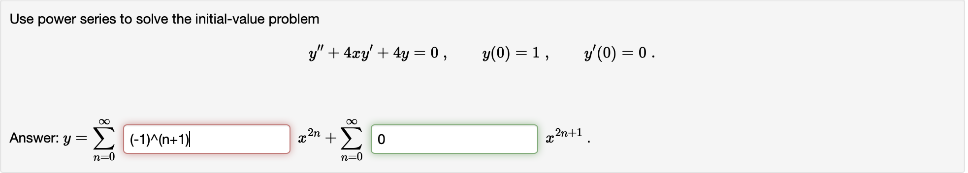 Solved Use power series to solve the initial-value problem | Chegg.com
