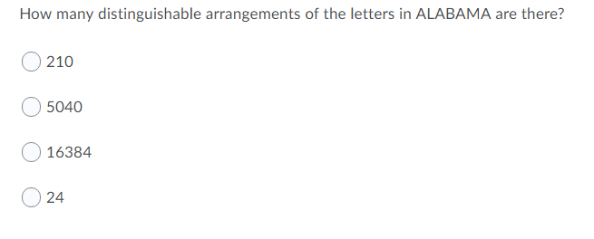 Solved How many distinguishable arrangements of the letters | Chegg.com