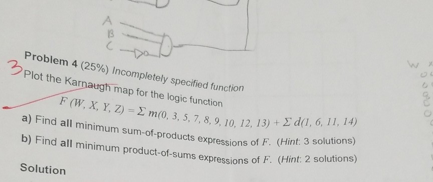 Solved Problem 4 25 Incompletely Specified Function Plot 