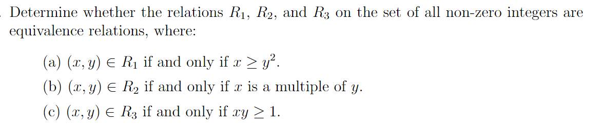 Solved Determine whether the relations R1,R2, and R3 on the | Chegg.com