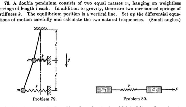 Solved 79. A double pendulum consists of two equal masses m, | Chegg.com