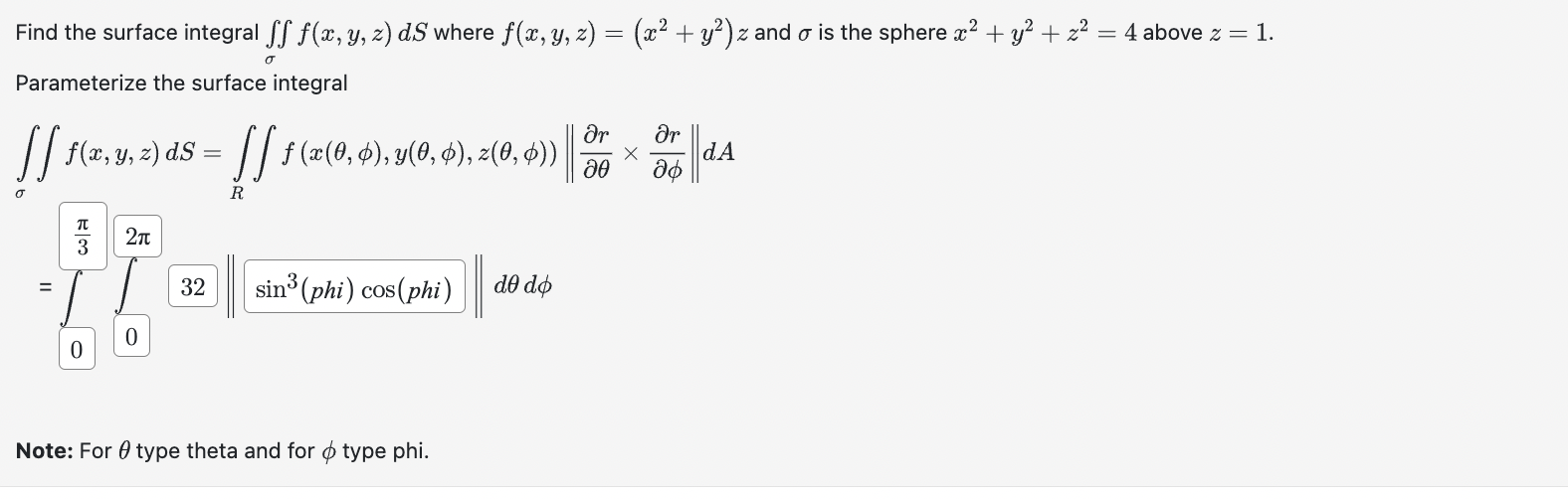 Solved Find the surface integral \\( \\iint_{\\sigma} f(x, | Chegg.com