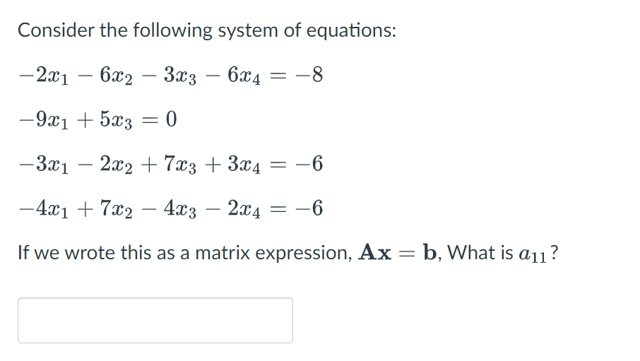 Solved Consider the following system of equations: | Chegg.com