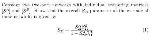 Solved Consider two two-port networks with individual | Chegg.com