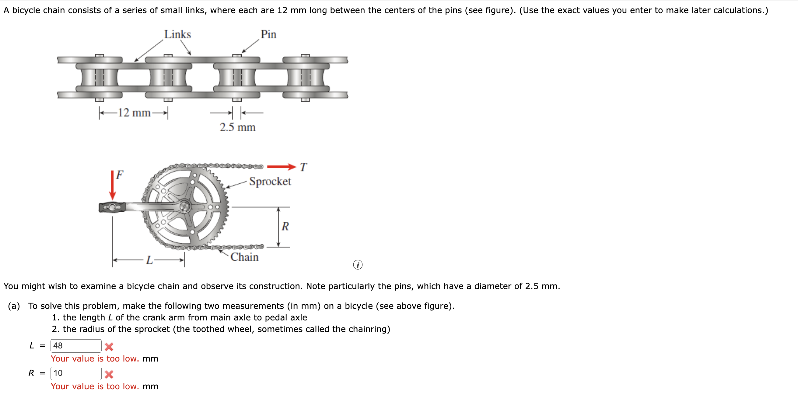 Solved A bicycle chain consists of a series of small links, | Chegg.com