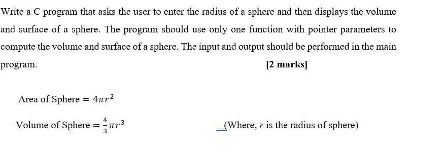 Solved Write a C program that asks the user to enter the | Chegg.com