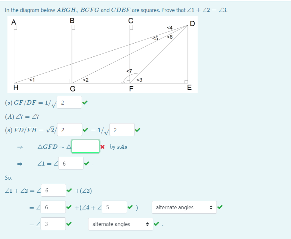 Solved In the diagram below ABGH,BCFG and CDEF are squares. | Chegg.com