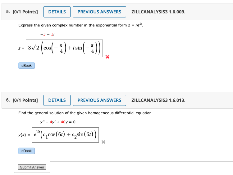 Solved Express the given complex number in the exponential | Chegg.com
