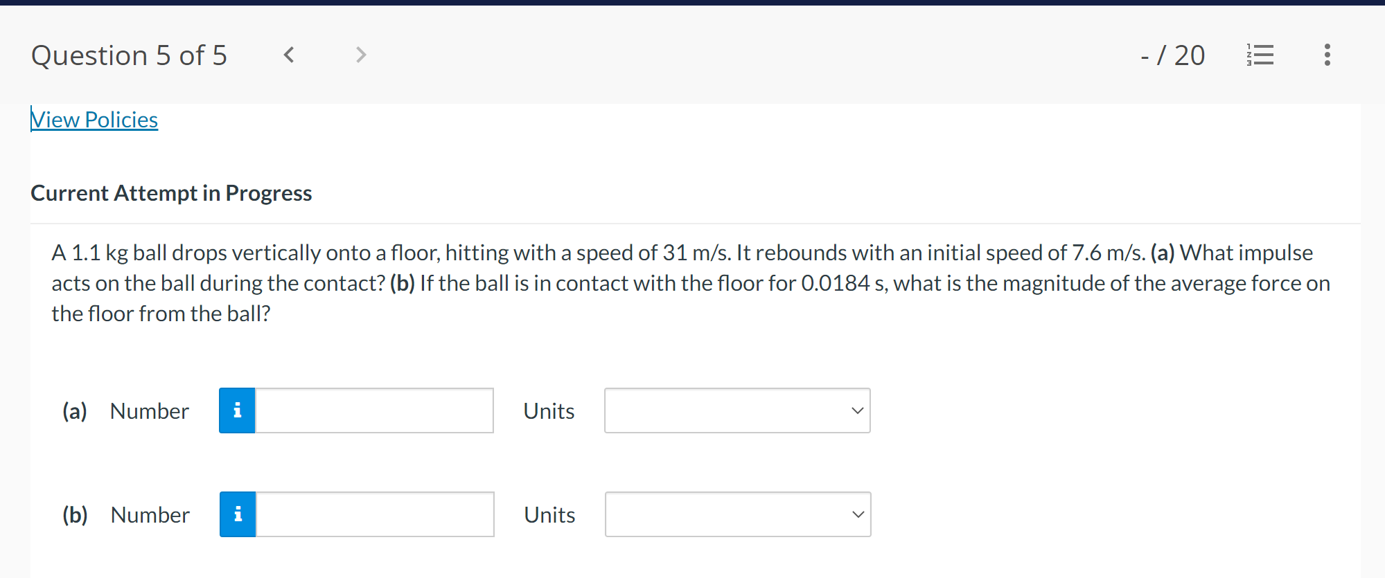 Solved A 1.1 kg ball drops vertically onto a floor, hitting | Chegg.com