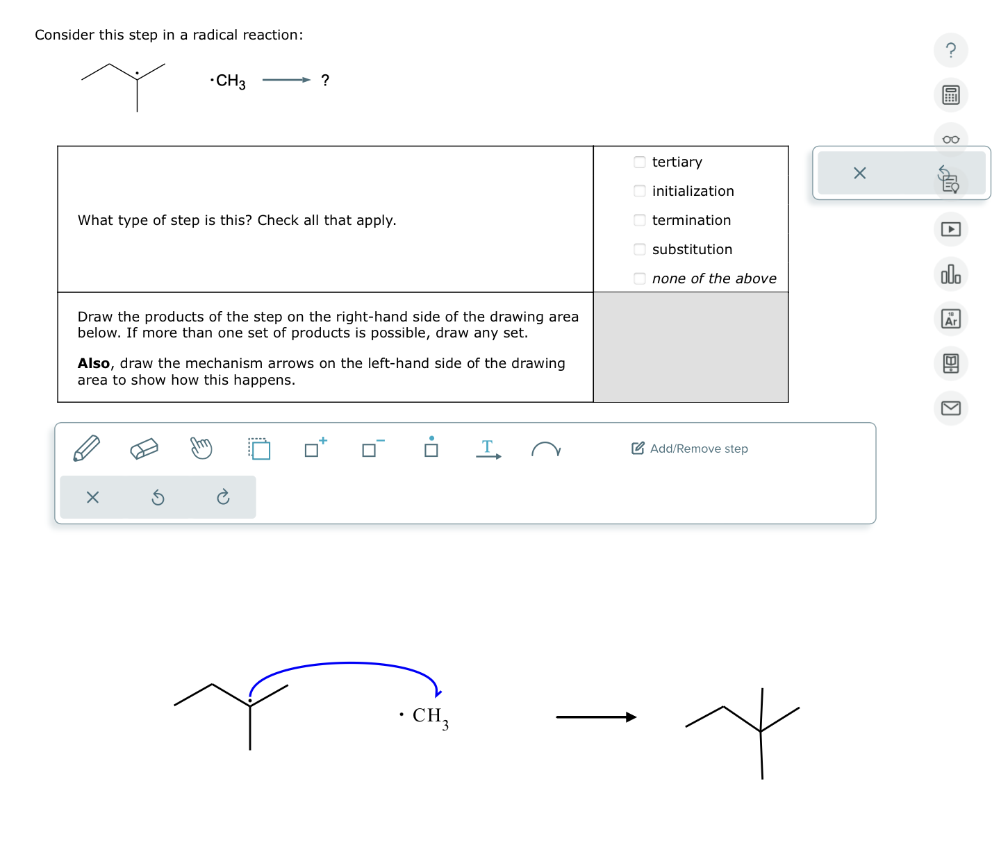 Solved Consider this step in a radical reaction: What type | Chegg.com
