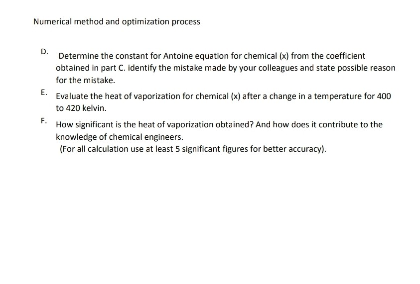 Numerical method and optimization proces PROBLEM IN | Chegg.com