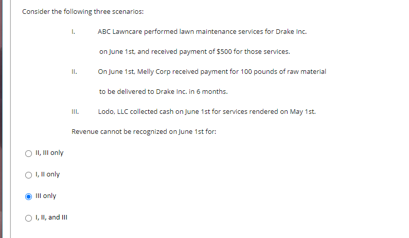 Solved Consider the following three scenarios: 1. ABC | Chegg.com