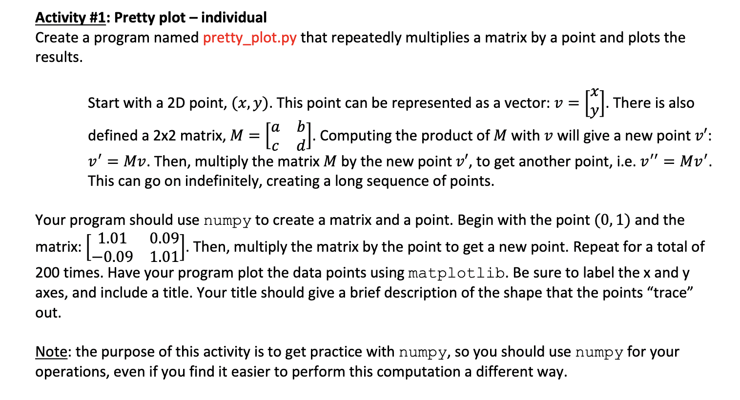 Solved Activity \#1: Pretty plot - individual Create a | Chegg.com