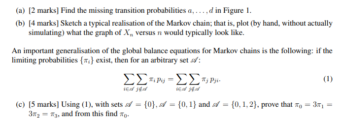 Solved [Total: 11 marks] Consider a Markov chain {Xn, n = | Chegg.com