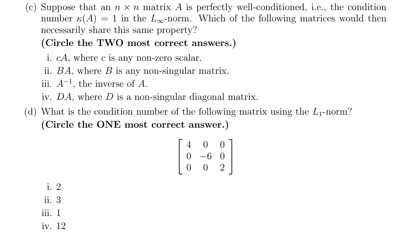Solved (c) Suppose that an n x n matrix A is perfectly | Chegg.com