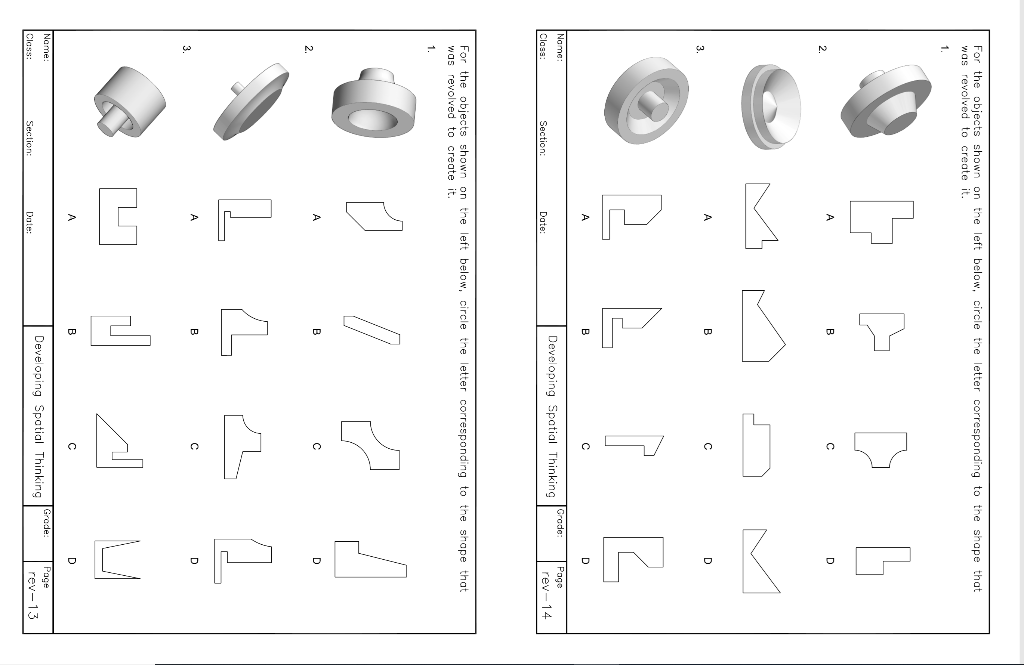 (Solved) : Objects Shown Left Circle Letter Corresponding Shape Revolved Create Ab Hf Lot Grade ...