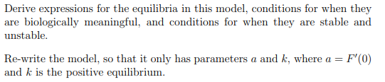 Solved Q1. [30 points] Consider the Ricker population model | Chegg.com