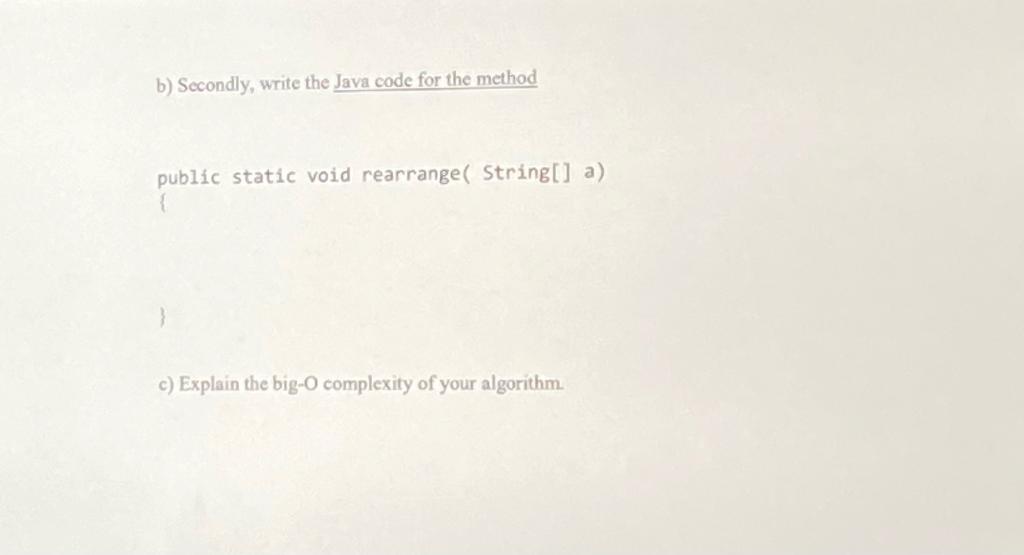 Solved 7. Algorithm Design (20 pts) Write an Java method to | Chegg.com